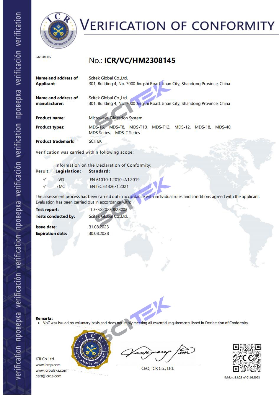 Certificates - Scitek