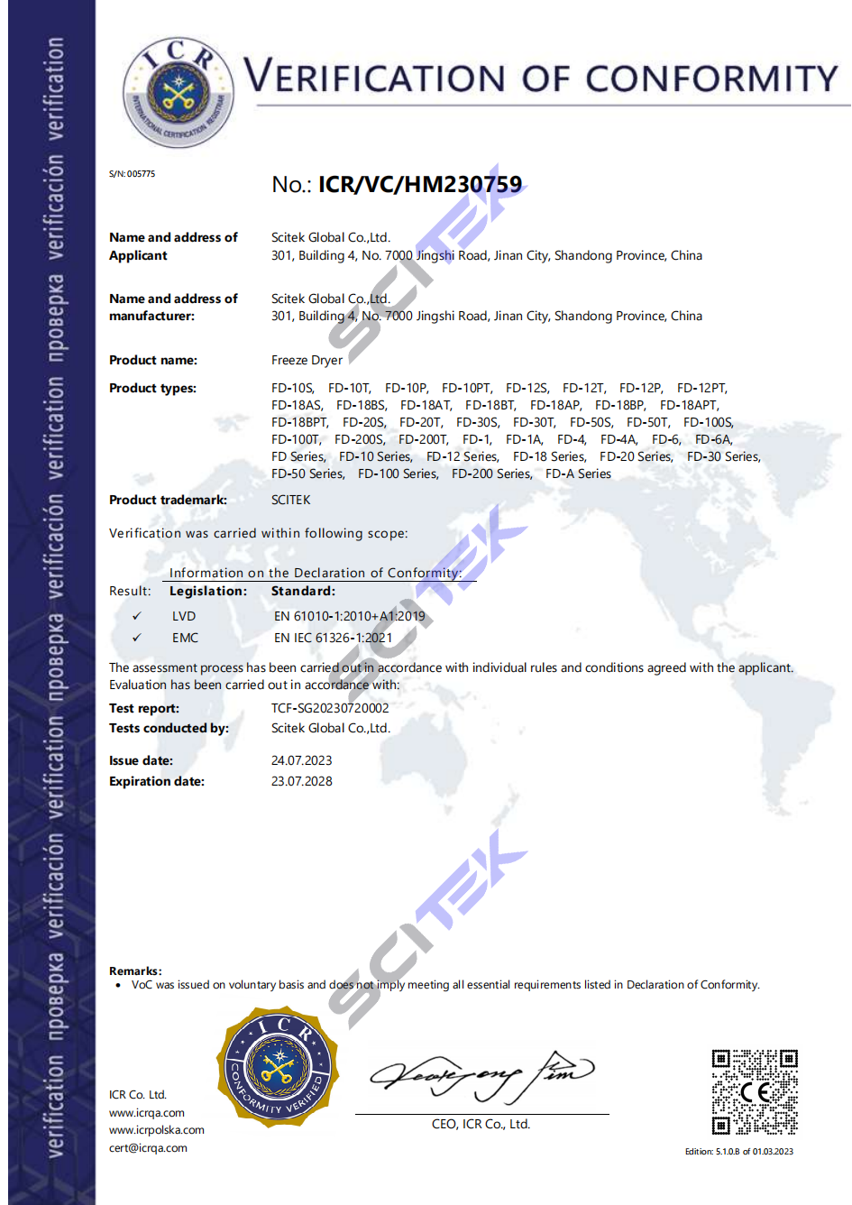 Certificates - Scitek